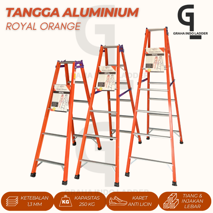GIL - Tangga Lipat Aluminium Ladder Royal Orange Multifungsi ...