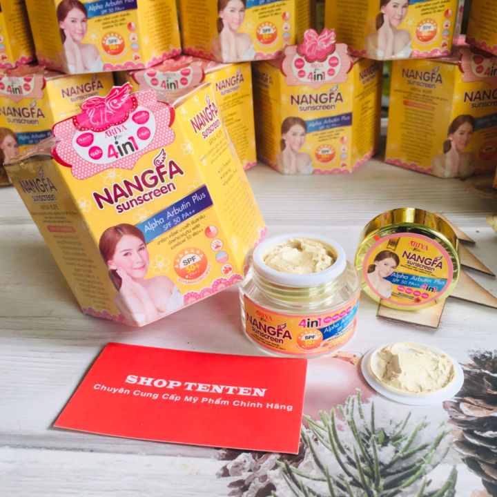 Kem chống nắng nangfa 4in1 thái lan hũ lớn 20g - Dưỡng da hồng nhờ thành phần Alpha Arbutin ...