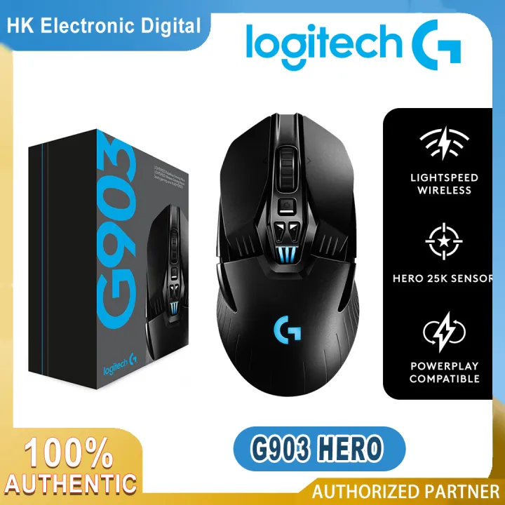 Logitech G903 Gaming Mouse LIGHTSPEED Wireless HERO 25K Sensor 140 ...