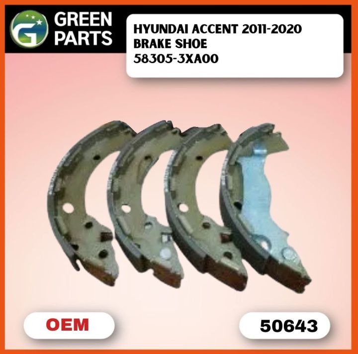 HYUNDAI ACCENT BRAKE SHOE FOR 2011-2020 MODEL (OEM) HI-Q BRAND SA193 ...