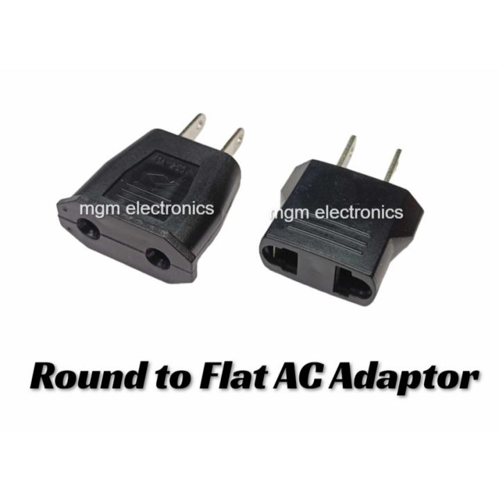 1PC. Round to Flat AC Plug Adaptor | Lazada PH