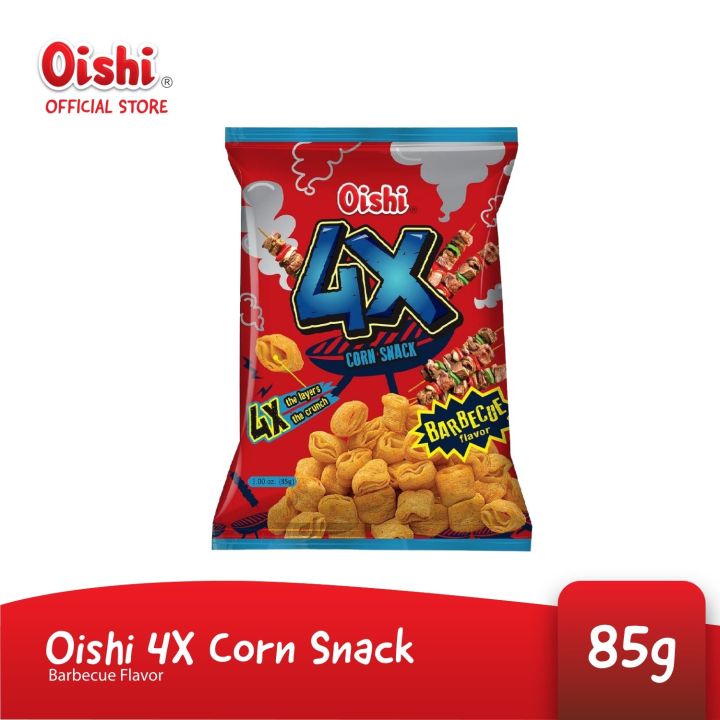 Oishi 4X Corn Snack Barbecue [Multi-Layered Corn Snack] | Lazada PH