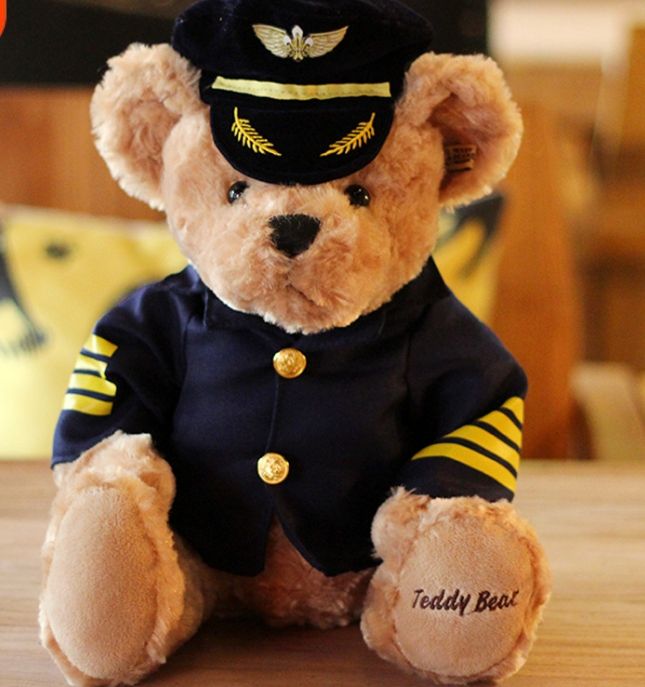 Captain bear flight attendant Bear Flight attendant doll plush toy ...
