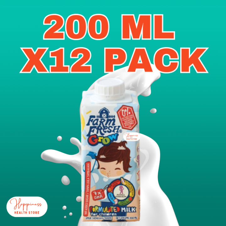 [ Grow Milk ] Farm Fresh UHT Formulated Milk - 125mL and 200mL susu ...