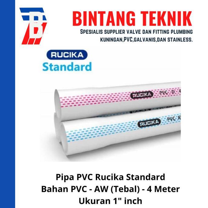 Pipa PVC Rucika Putih 1" inch Ketebalan AW (Tebal) 4 Meter | Lazada ...