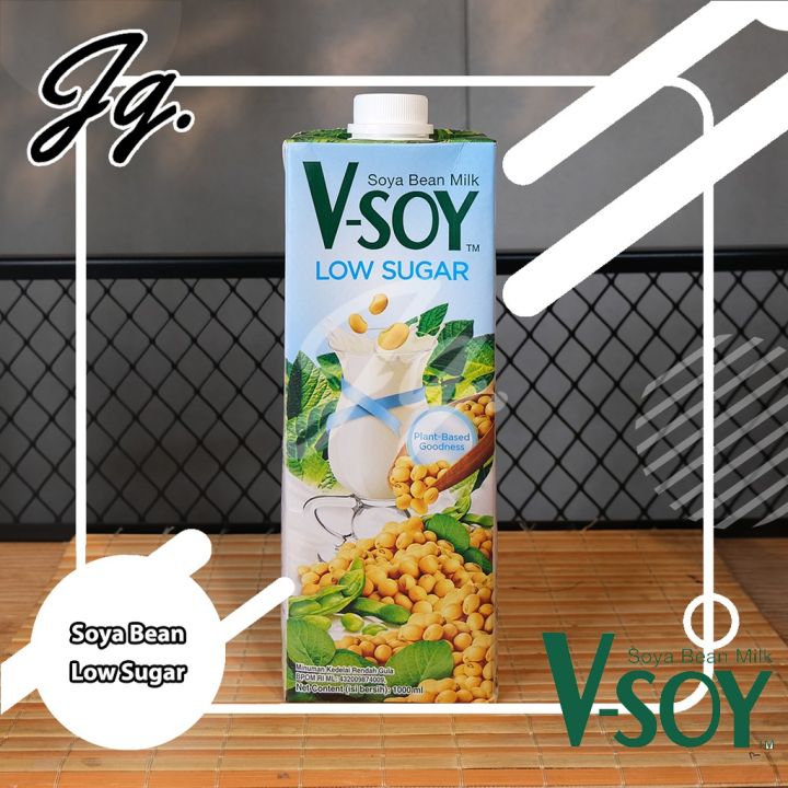 Vsoy Susu Kedelai Low Sugar/Barista | V-soy Soya Milk 1 Liter UHT ...