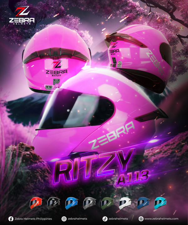 ZEBRA A113 RITZY Modular Dual Visor Motorcycle Helmet | Lazada PH