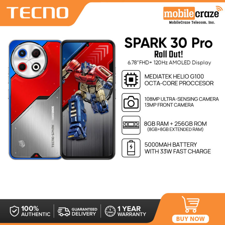 100% Real delivery TECNO Spark 30 Pro Smartphone | 16GB (8+8) + 256GB RAM+ROM | MediaTek Helio ...