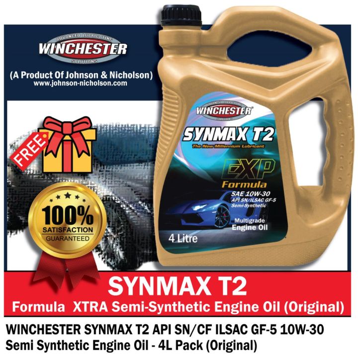 Winchester Synmax T2 10w30 4L Semi Synthetic SN Engine Oil Car ...
