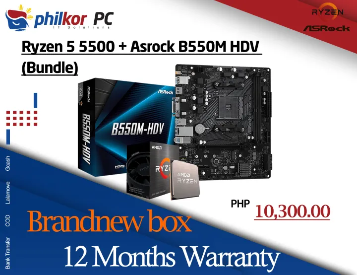 Ryzen 5 5600GT Ryzen 5 5500, Ryzen 5 5600 and Ryzen 5 5600X Tray type + Asrock B550M HDV ...