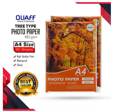 QUAFF Tree Type Glossy Photo Paper A3\ A4 Size 180gsm & 230gsm ...