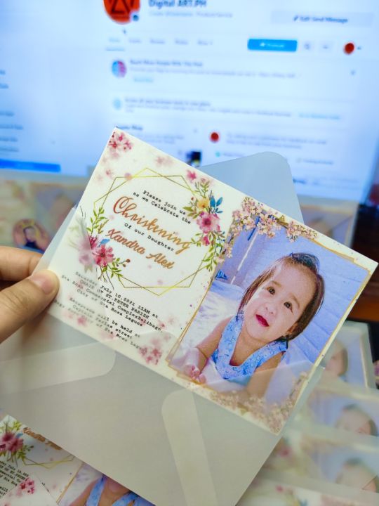 Invitation Card for Christening 3r,4r,5r, Free Layout | Lazada PH