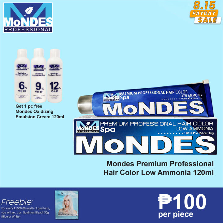 MONDES PREMIUM PROFESSIONAL HAIR COLOR LOW AMONIA 120ML | Lazada PH