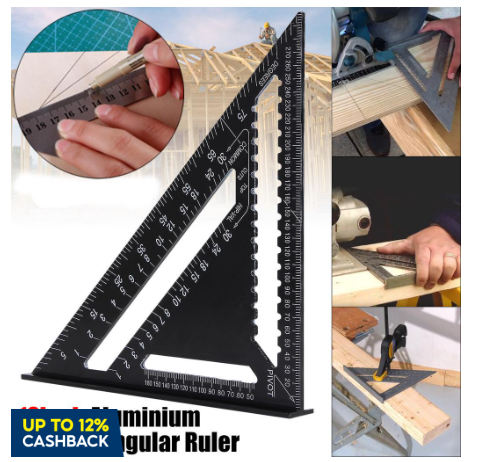 Triangle ruler 12inches aluminum alloy carpentry Professional ...