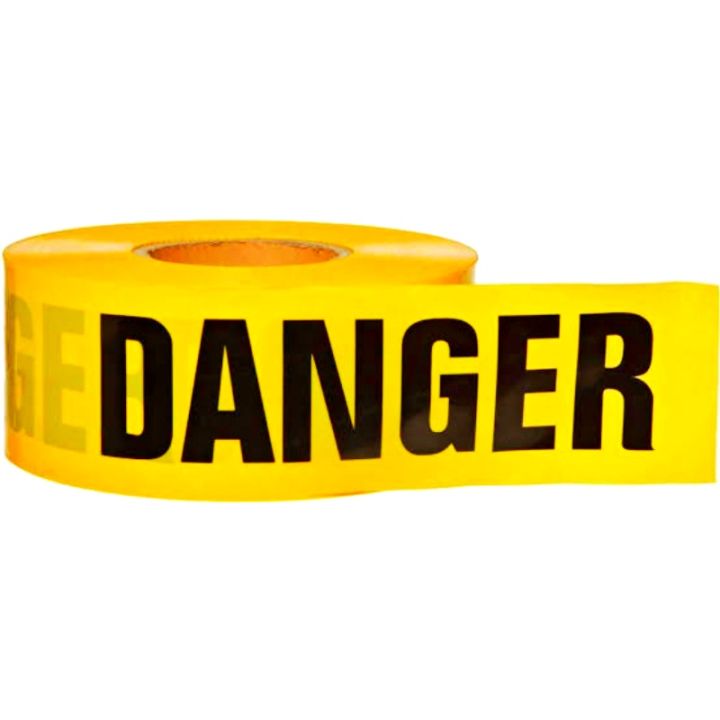 Premium Yellow DANGER Tape • 100 METERS • Bright Yellow w/ Bold Black ...