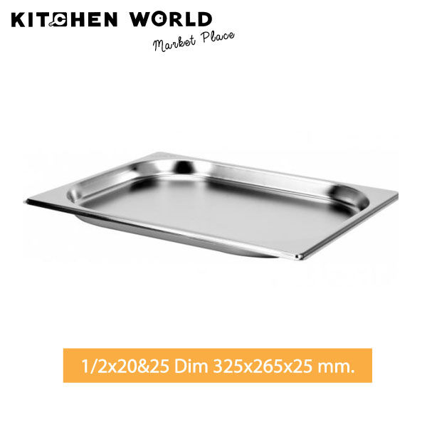 Stainless Steel Service Pan GN 1/1 Size 530x325 mm. / ถาด GN ถาดสำหรับ ...
