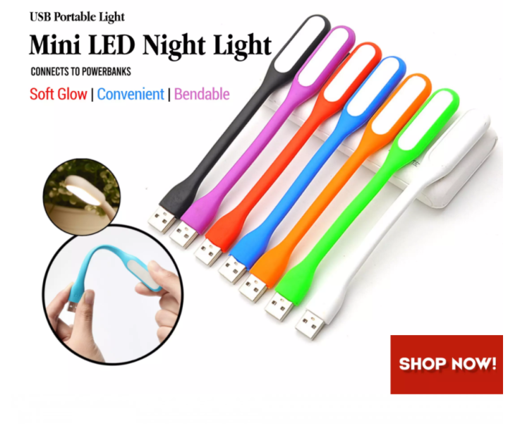Mini portable USB LED light 5V 1.2W super bright book light reading light for mobile power PC ...