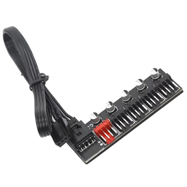 5 Port PC Fan Hub Splitter Speed Controller Adapter for 4 Pin PWM ...