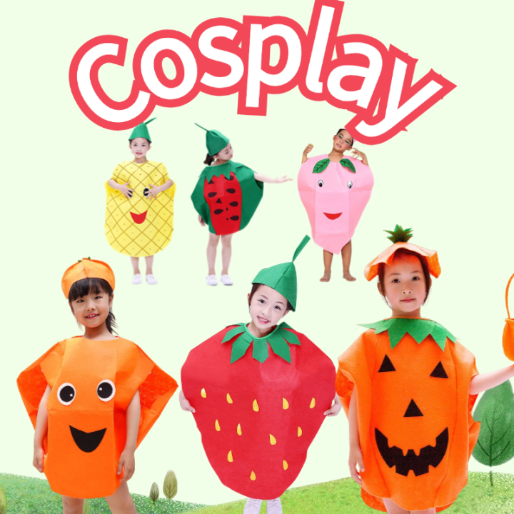 Kids Fruit Vegetable Cosplay Costume Halloween Party School Stage Christmas Unisex Fancy Dress ...
