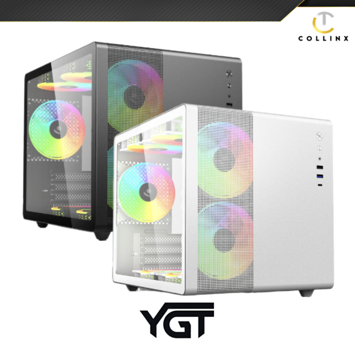 YGT V300 Chamber Case mATX/ITX | Black White | Integrated Casing with ...