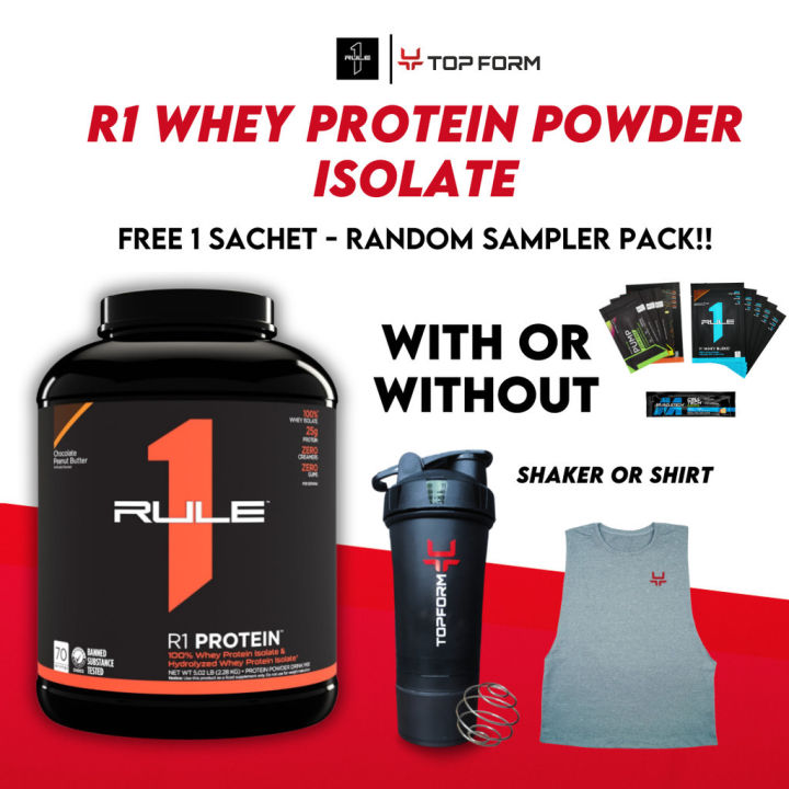 Rule 1 Whey Protein Isolate, R1 Whey Protein Powder Isolate, 5lbs ...