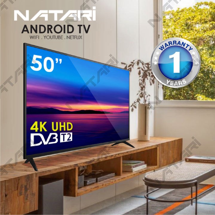 NATARI 50" 4K UHD Android 13.0 Smart TV 50 Inch UHD 4K LED TV with MYTV ...