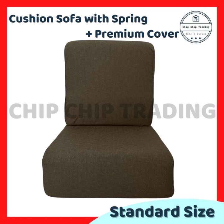 2 Pieces(1 Pair) STD Size Spring Cushion Sofa Set with Premium Cover ...