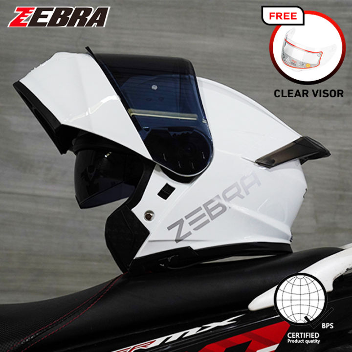 Zebra Helmet For Motorcycle Full Face original Icc Dual Visor Modular ...