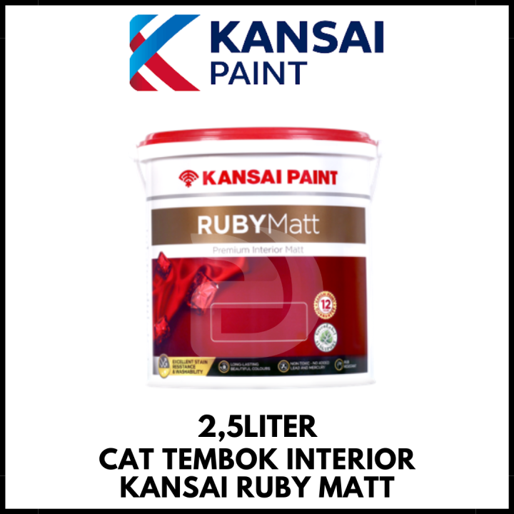 Cat Tembok Interior Kansai Ruby Matt Galon 2,5Liter | Lazada Indonesia