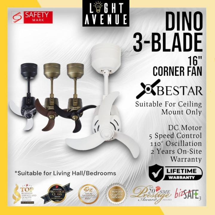 BESTAR Dino 16"3 Blade Corner Fan | Lazada Singapore