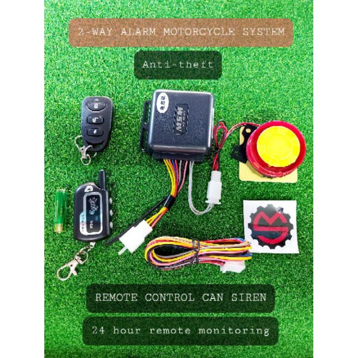 2 way alarm with remote control Motorcycle alarm system | Lazada PH