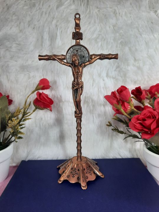 JESUS CRUCIFIX CROSS STAND / BRONZE / 27 CM / 10.7 INCHES | Lazada PH