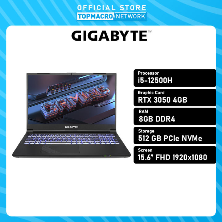 GIGABYTE G5 GE GAMING LAPTOP (I5-12500H, RTX3050 4GB, 8GB, 512GB, 15.6 ...
