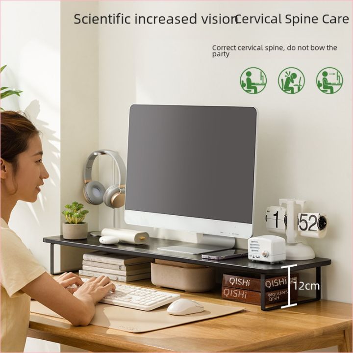 LZD Desktop Computer Elevated Monitor Office Desk Storage Rack Raised ...