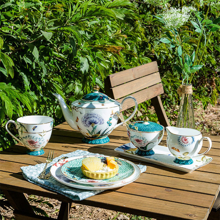 OMK English Style Bone China Tea Set Ceramic Teapot Coffee Cups ...