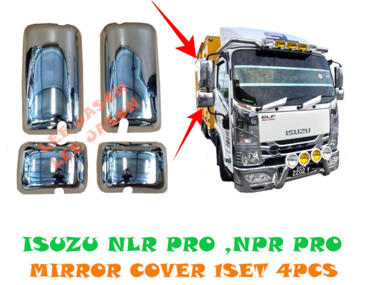 ISUZU NLR NPR PRO HINO CHROME MIRROR COVER LORRY ACCESSORIES | Lazada