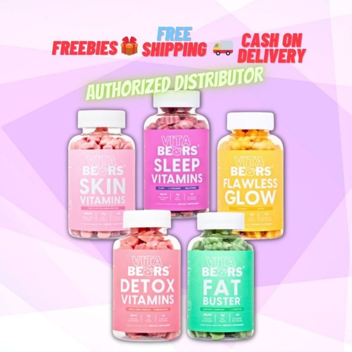 Vitabears Chewable Gummy Vitamins Glutathione Collagen Glow Hair Skin ...