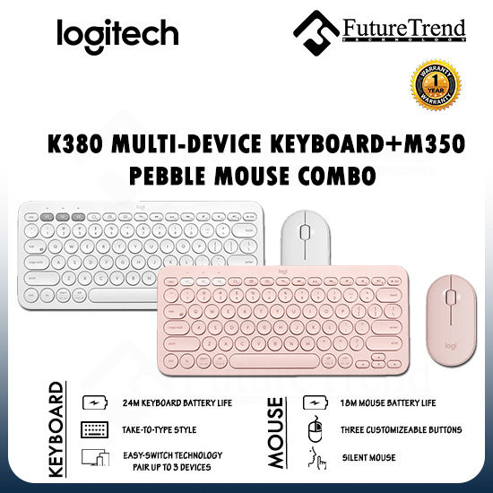 Logitech K380 MULTI-DEVICE KEYBOARD + M350 PEBBLE MOUSE COMBO | Lazada