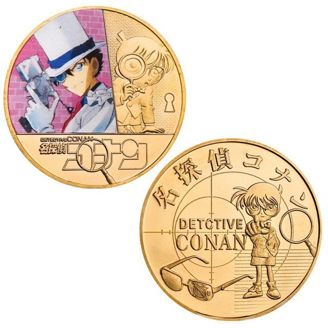 Japan Anime Detective-Conan Gold Plated Commemorative Coin Set Cartoon ...