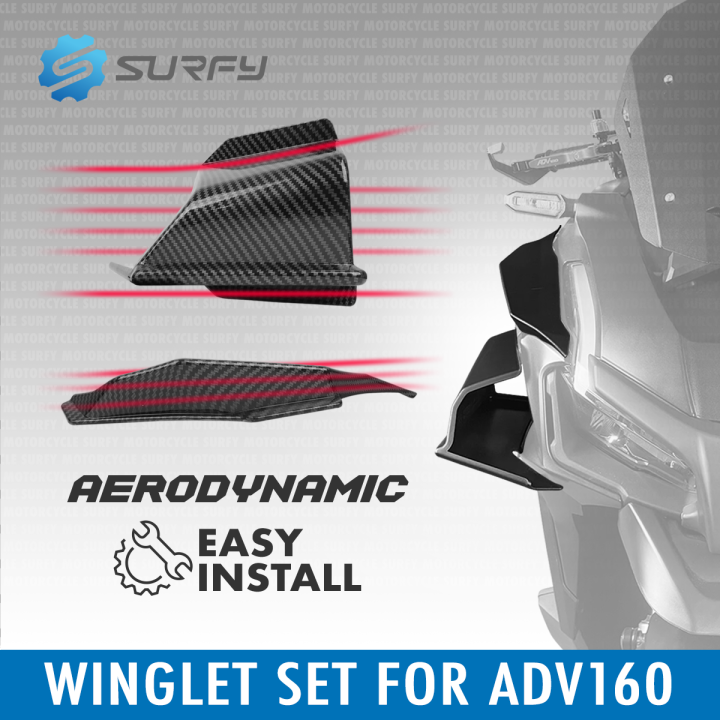 Honda ADV 160 Winglet Set 4PCS Side Body ABS Plastic Carbon Fiber Easy ...