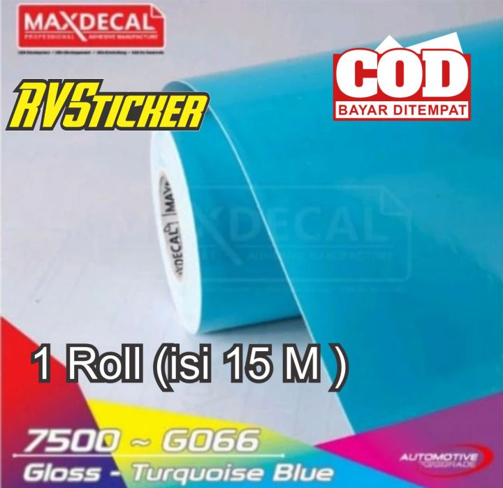 STICKER MOTOR/MOBIL WARNA TOSCA BLUE MAXDECAL GLOSSY/ 1 ROLL ISI 15 ...