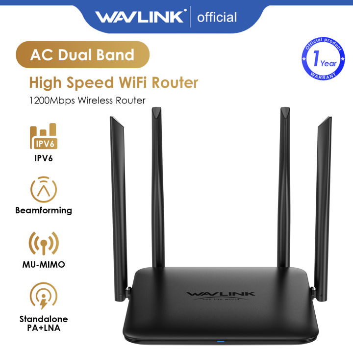WAVLINK AC1200 Wireless Dual Band Router(2.4GHz+5GHz), Gigabit WiFi ...