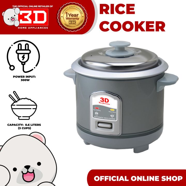 3D RC-3C Rice Cooker 0.6 L | Lazada PH