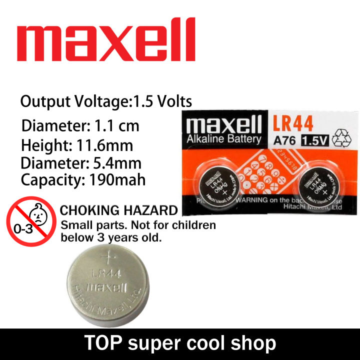 Maxell Alkaline Battery LR44 Pack of 2(LR44/LR41/LR1130) | Lazada PH