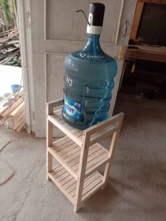 NJ Meja Rak Kayu Galon Air Susun 3 Tingkat || Dispenser Serbaguna Kuat ...