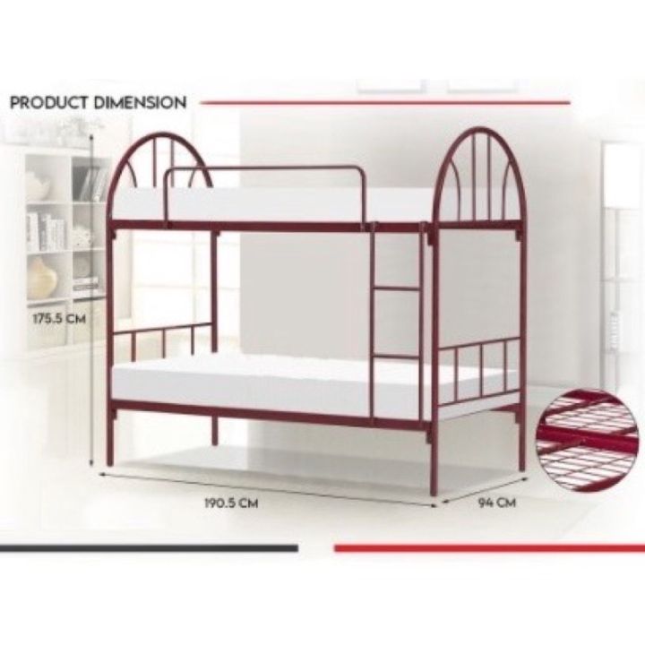 Heavy Duty Double Decker Single Size Bed Frame / Katil Besi 2 Tingkat ...