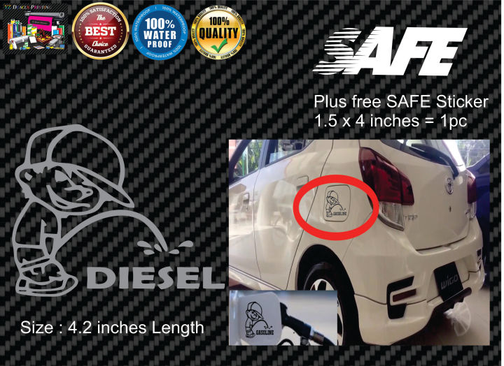 Diesel Label for Car (Code - B11), Size : 4.2" length + Free SAFE ...
