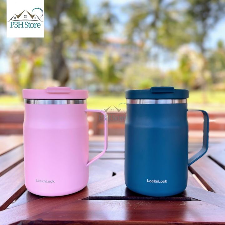 Ly giữ nhiệt LocknLock 475ml Sealed Mug Tumbler LHC4263 có nắp đậy và quai cầm P3H | Lazada.vn
