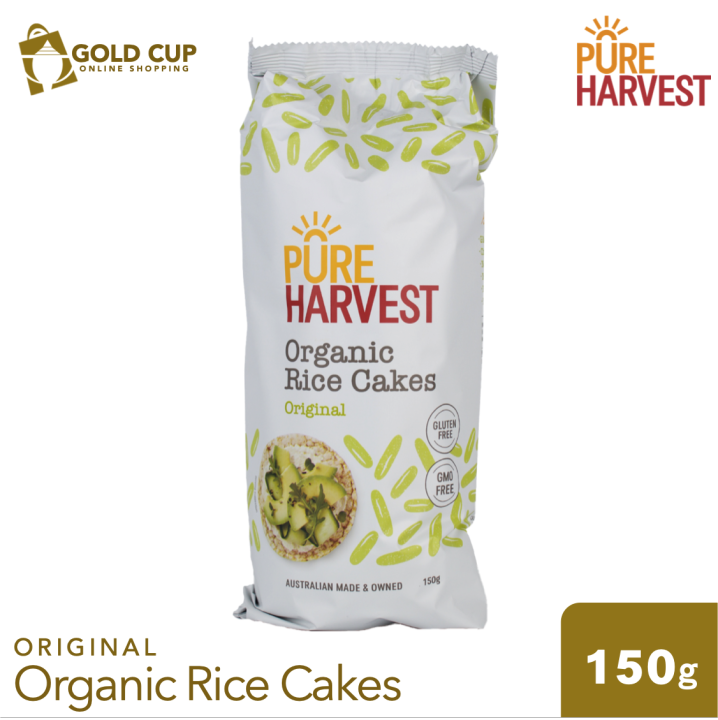 Pure Harvest Organic Rice Cakes Original 150g (Gluten Free Rice Cake ...