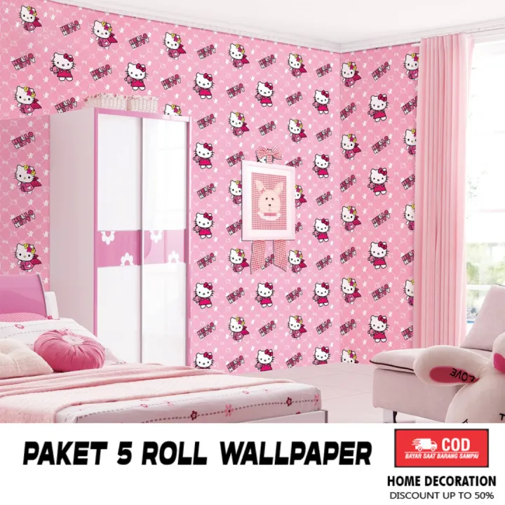 PAKET 5 ROLL| wallpaper kamar aesthetic | wallpaper MOTIF HELOKITY ...